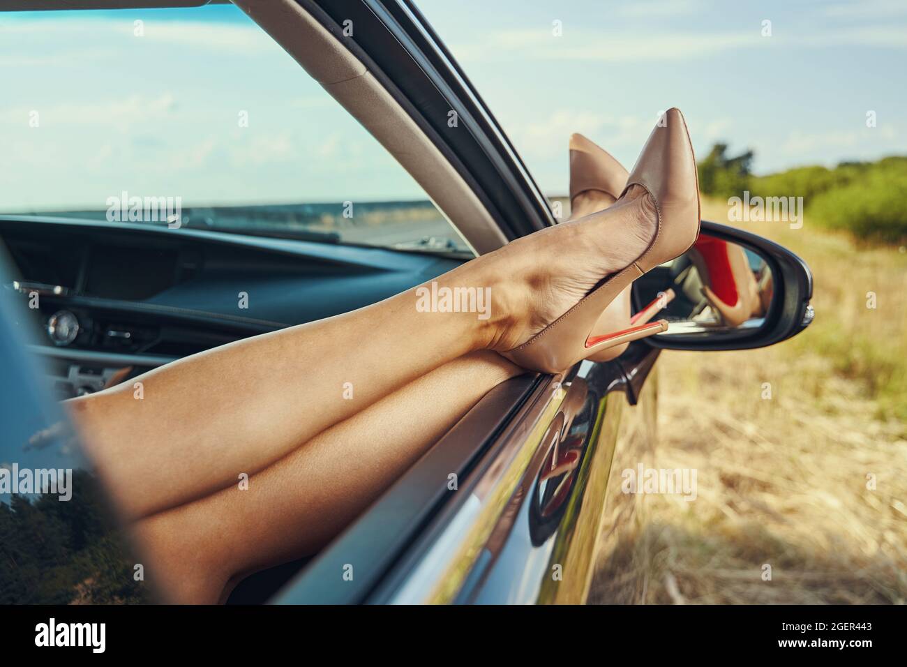 Ladies Legs Cars Driving