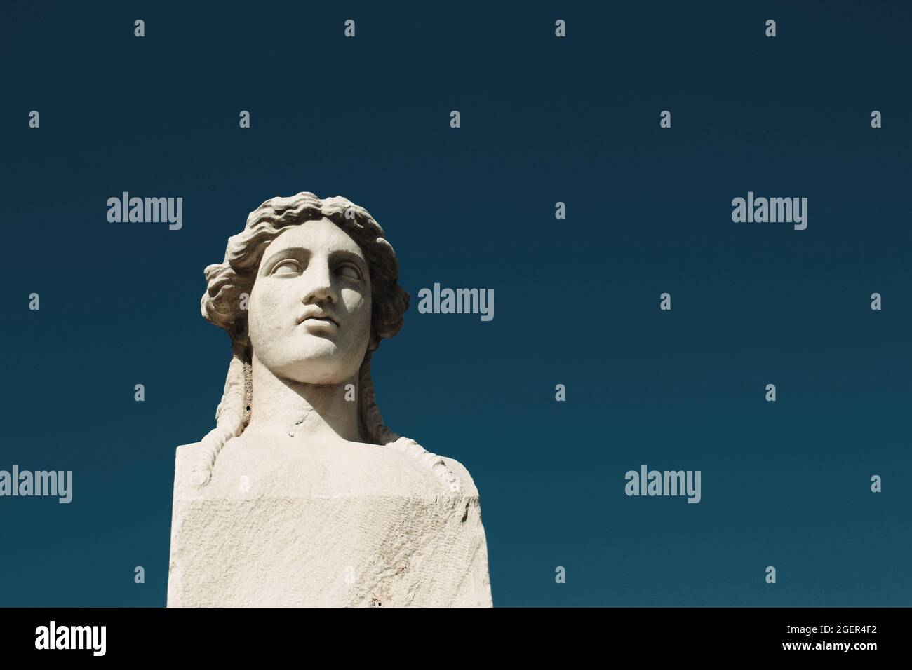 Marble statue on the arena of Panathenaic stadium - Athens, Greece ...