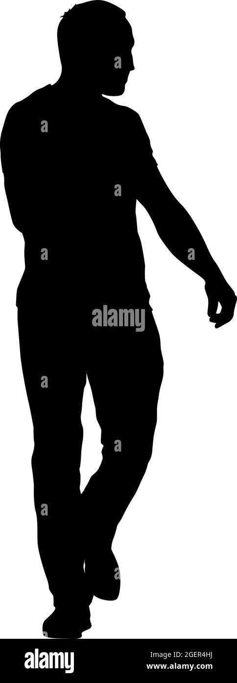Silhouette People In Different Poses Bent Over On A White Background
