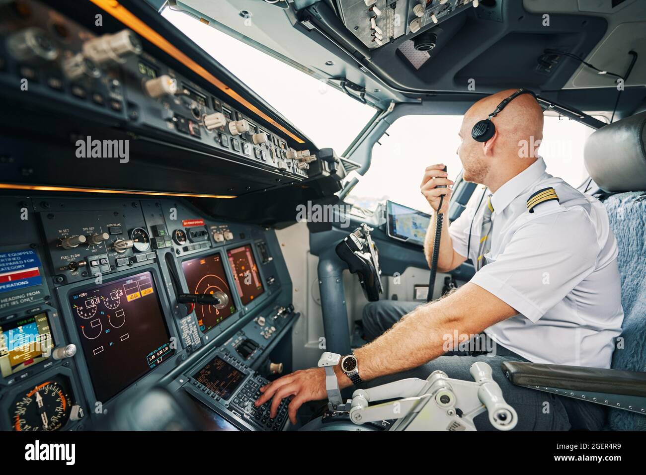 Experienced airman getting ready for the takeoff Stock Photo - Alamy