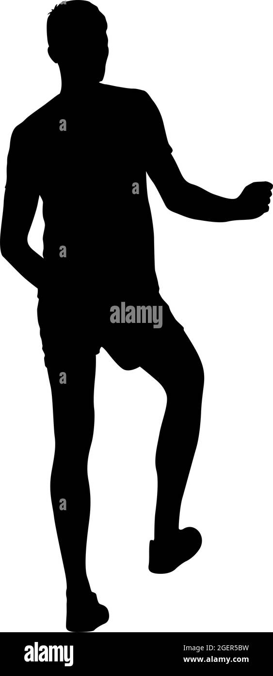 Silhouette people in different poses bent over on a white background ...