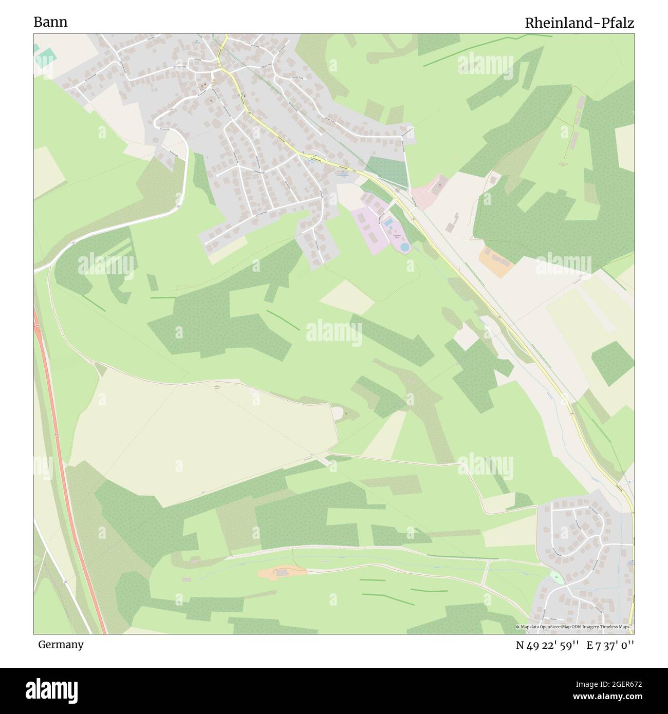 Bann, Germany, Rheinland-Pfalz, N 49 22' 59'', E 7 37' 0'', map ...