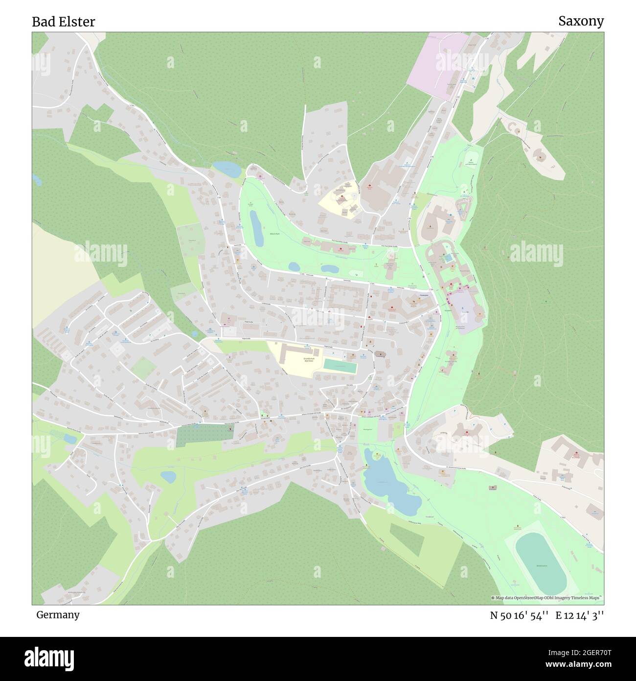 Bad Elster, Germany, Saxony, N 50 16' 54'', E 12 14' 3'', map, Timeless ...
