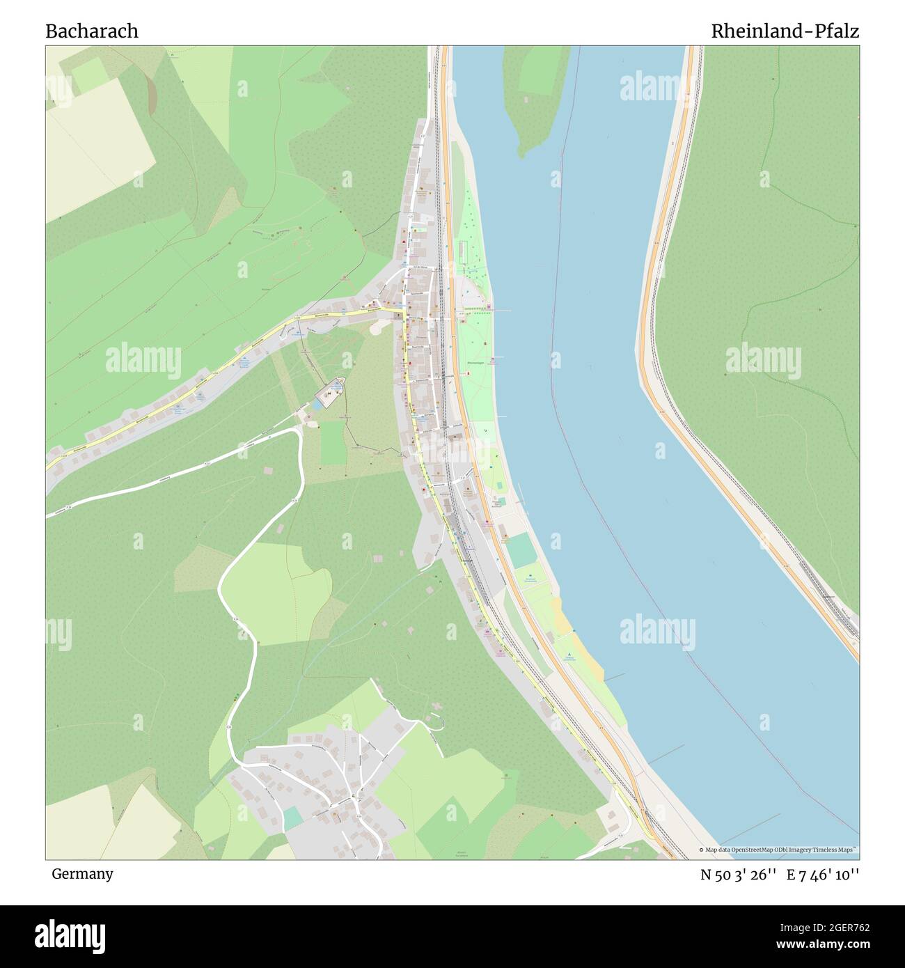 Bacharach, Germany, Rheinland-Pfalz, N 50 3' 26'', E 7 46' 10'', map ...