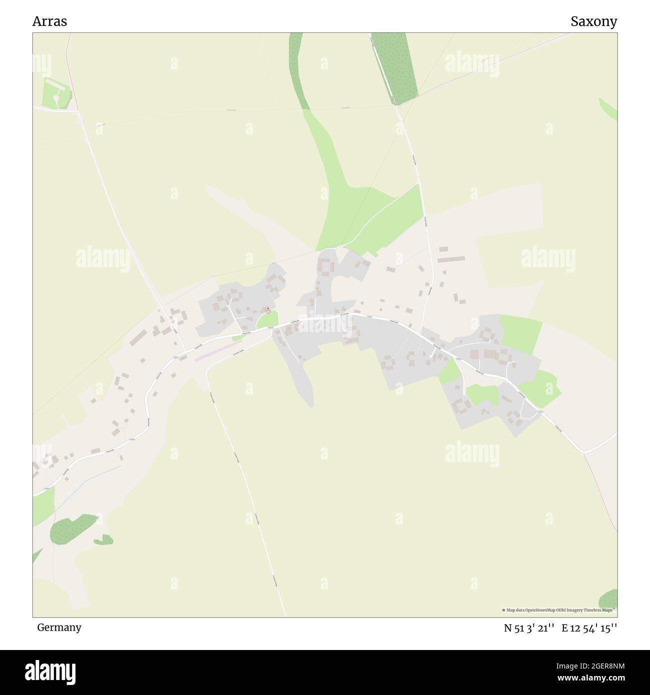 Arras, Germany, Saxony, N 51 3' 21'', E 12 54' 15'', map, Timeless Map ...