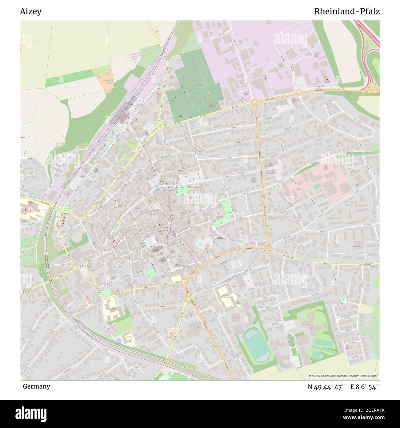 Alzey, Germany, Rheinland-Pfalz, N 49 44' 47'', E 8 6' 54'', map ...