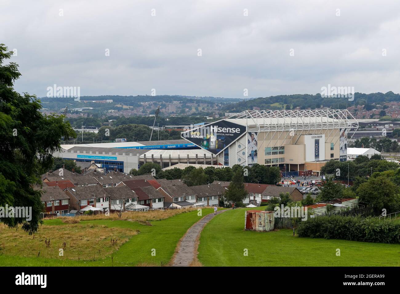 General view outside Elland Road Stadium before kick off Stock Photo ...