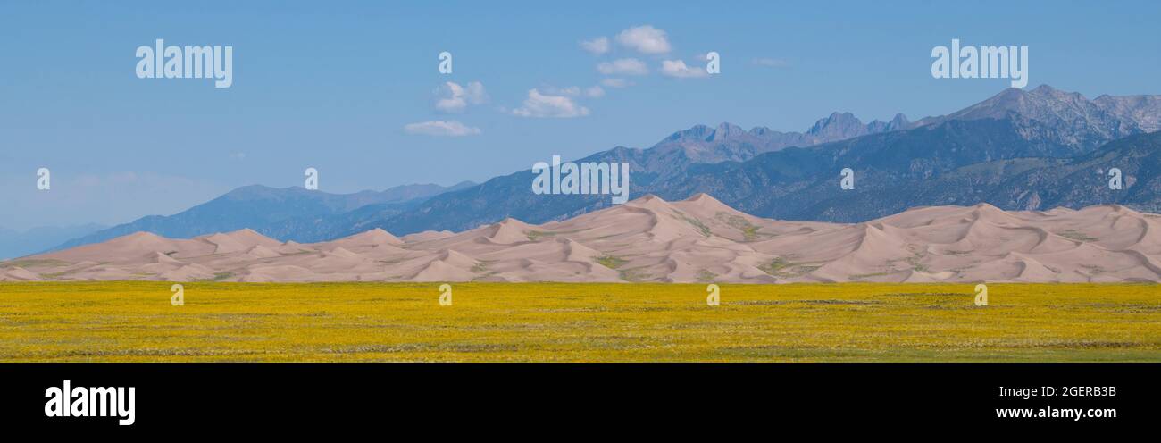 Colorado, San Luis Valley, Great Sand Dunes National Park. Fields of ...