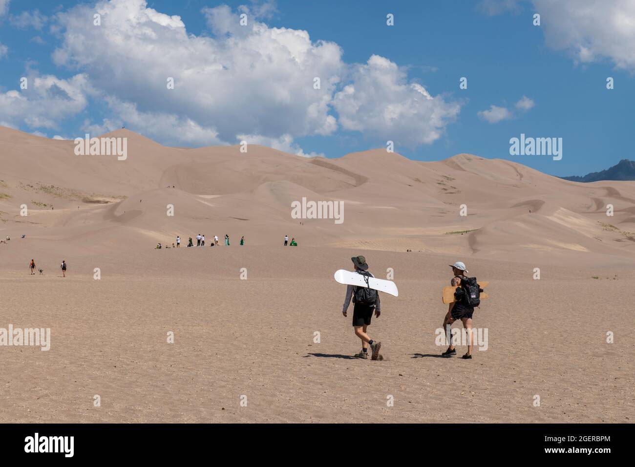 Colorado, San Luis Valley, Great Sand Dunes National Park. Large sand ...