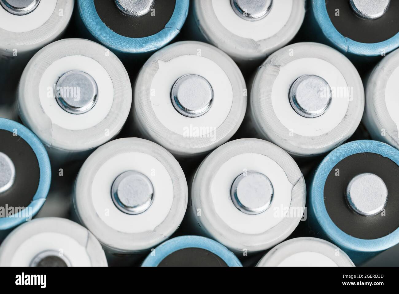 The background is made of AA batteries in full screen. Energy supply ...