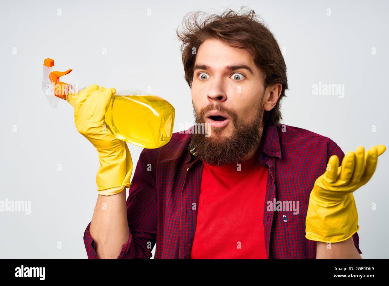 cleaner cleaning the apartment routine work Stock Photo - Alamy