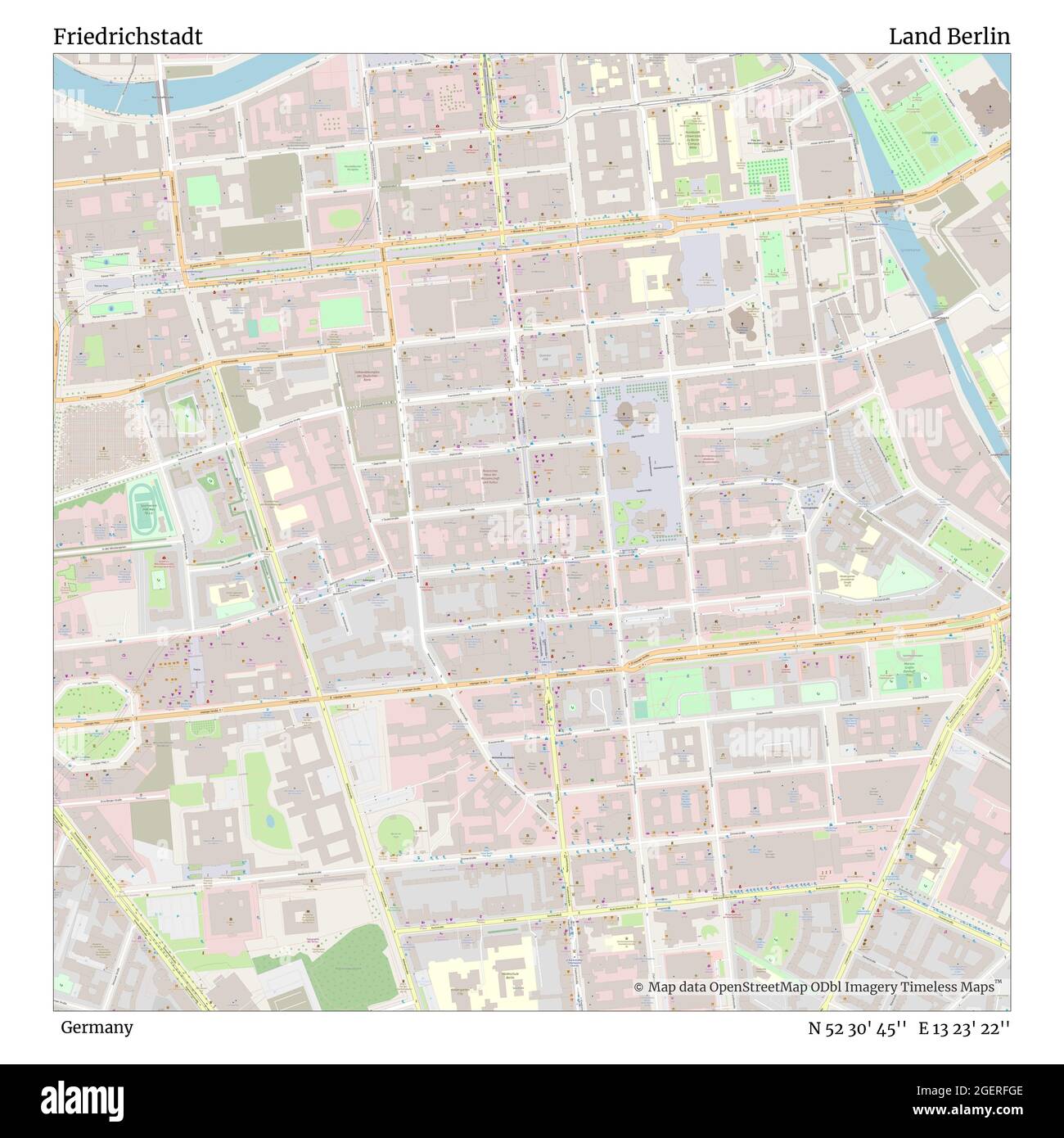 Friedrichstadt, Germany, Land Berlin, N 52 30' 45'', E 13 23' 22'', map ...