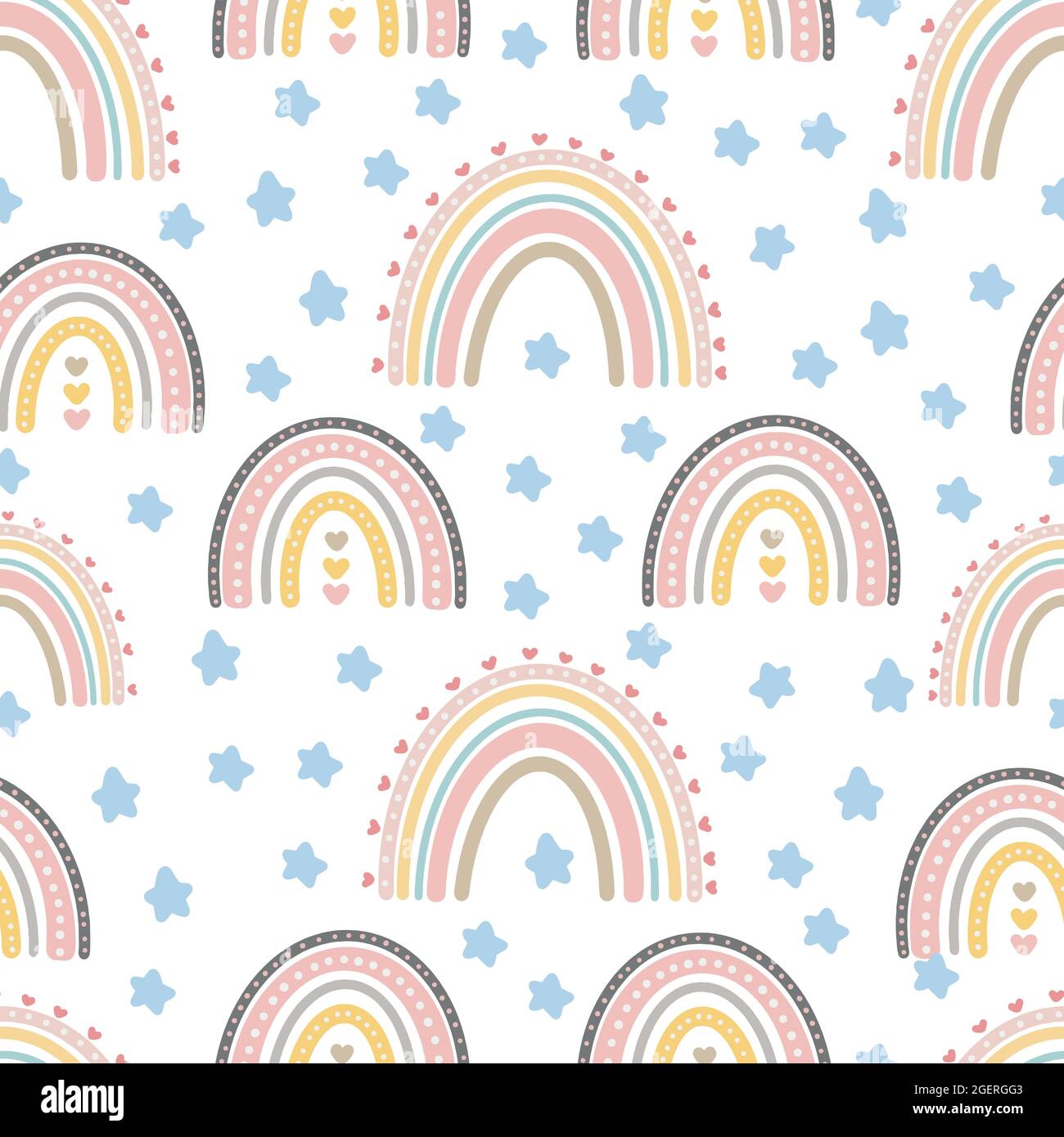 Cute rainbow seamless patterns. Creative childish print for fabric ...