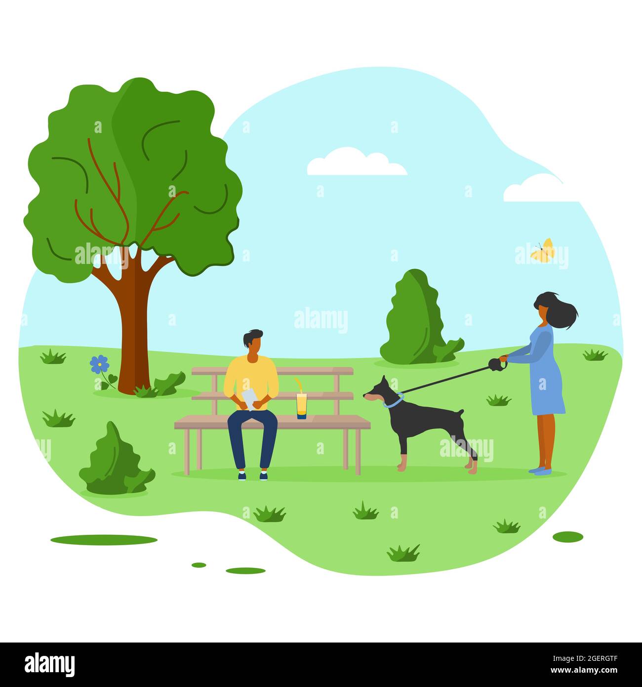 Happiness relax dog in Stock Vector Images - Alamy