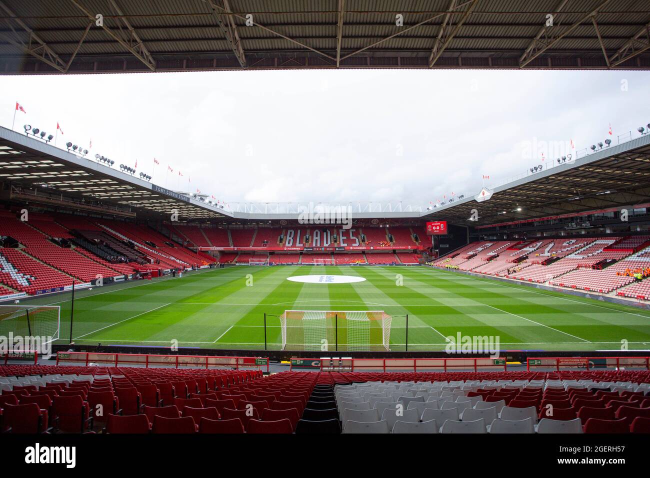 A general interior view of Bramall Lane, home stadium of Sheffield ...