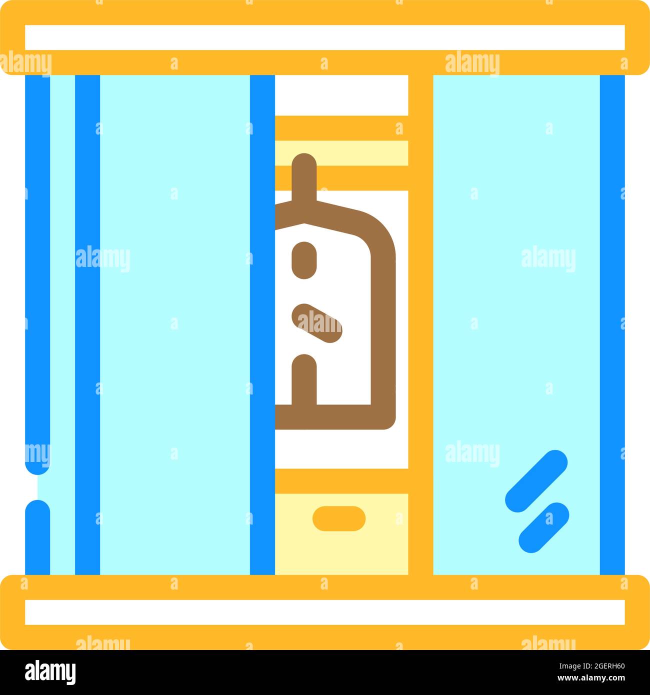 Wardrobe Cabinets Furniture Color Icon Vector Illustration Stock Vector