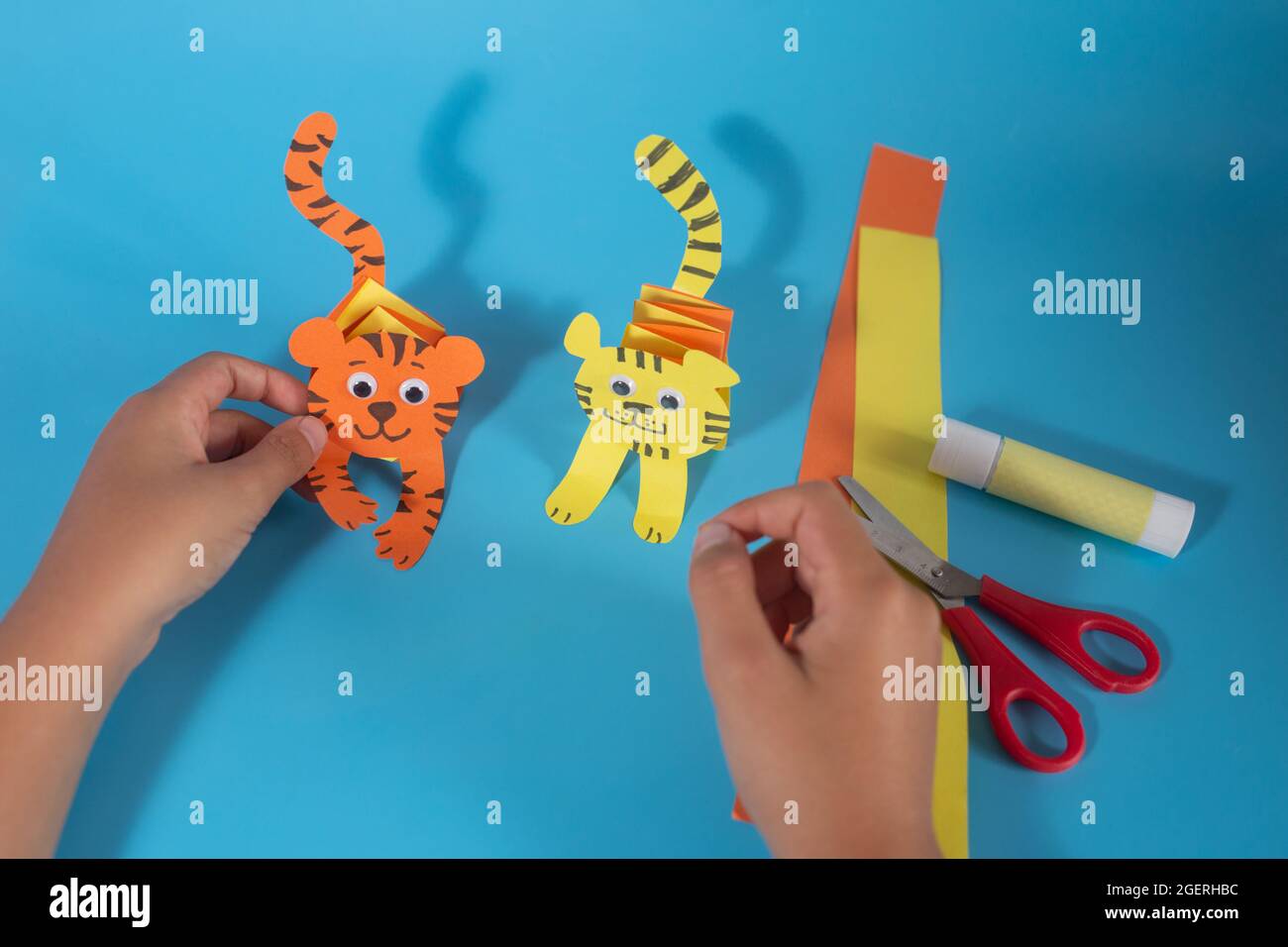 paper tiger craft ideas for kids Stock Photo - Alamy