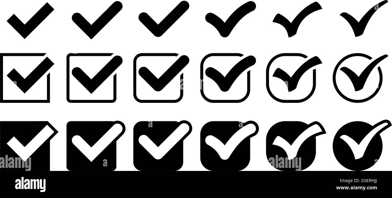 Check mark icons set. Vector on transparent background Stock Vector Image & Art - Alamy