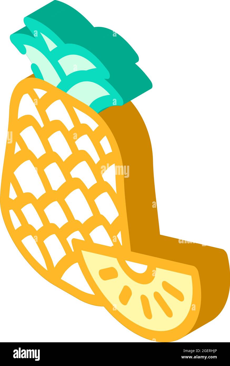 pineapple fruit isometric icon vector illustration Stock Vector Image ...