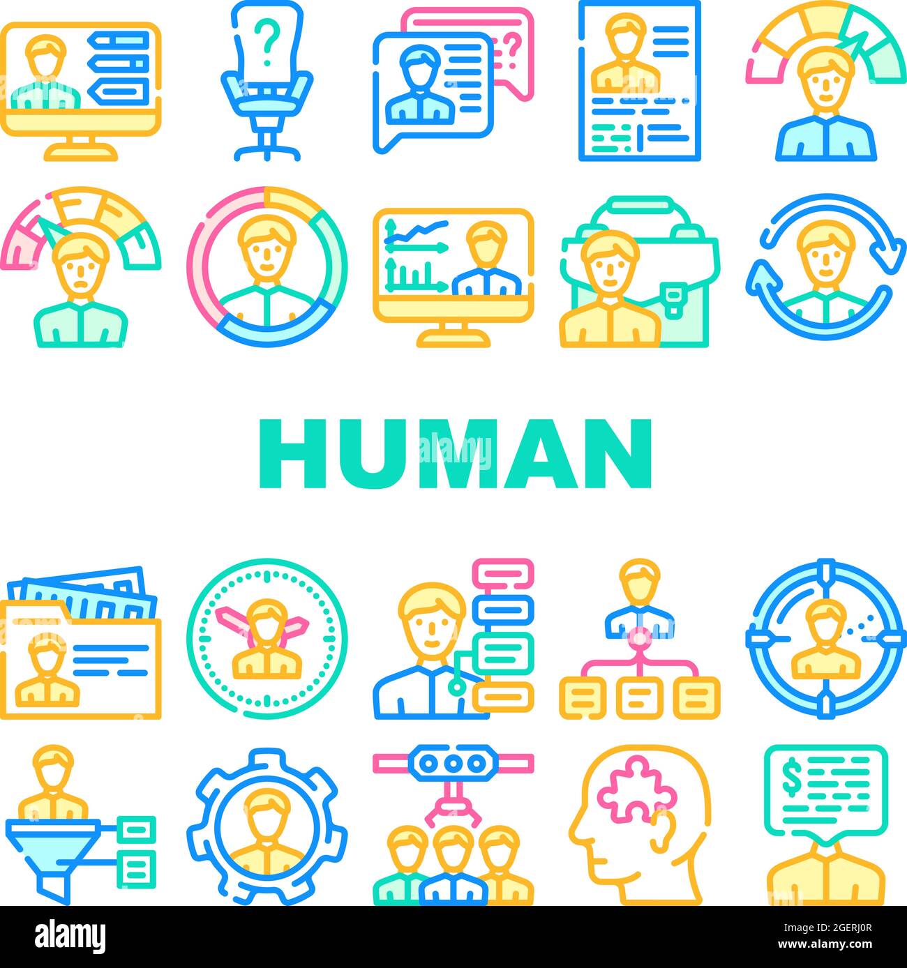 Human Resources Hr Department Icons Set Vector Stock Vector Image & Art ...