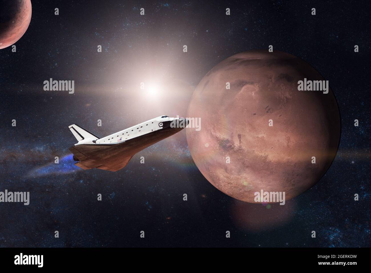 Space Shuttle Heading Towards Mars