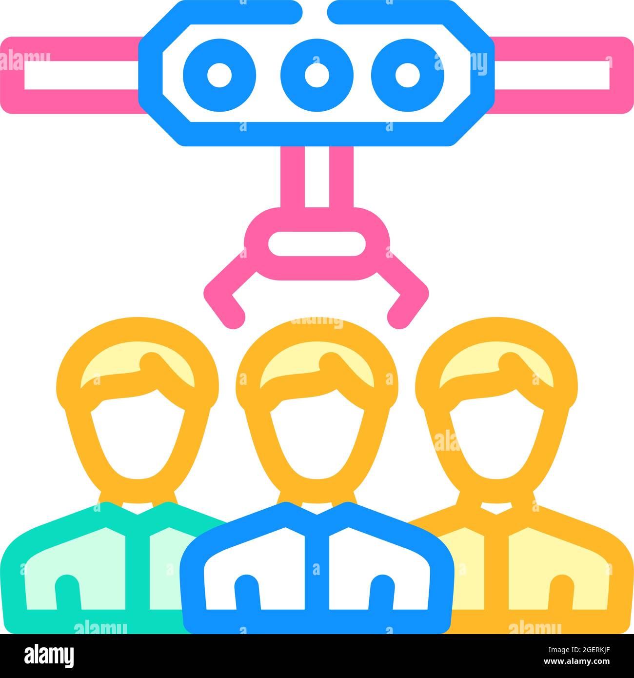 employee selection color icon vector illustration Stock Vector Image ...