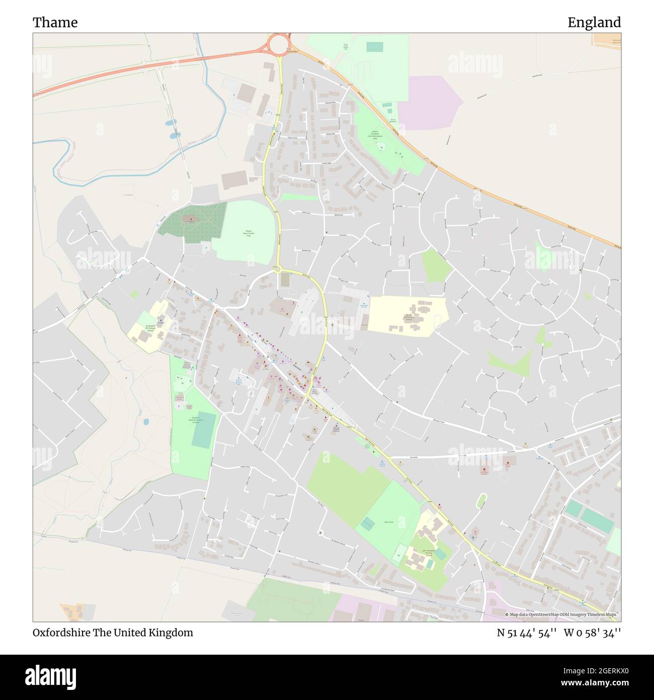 Thame map Cut Out Stock Images & Pictures - Alamy