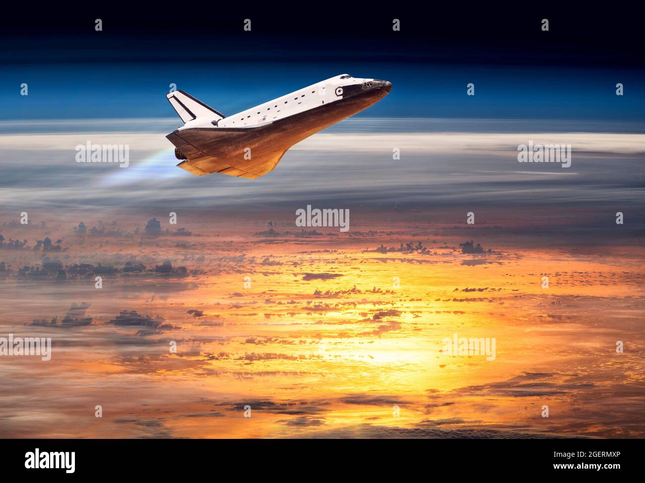 Space shuttle taking off on a mission. Elements of this image furnished ...