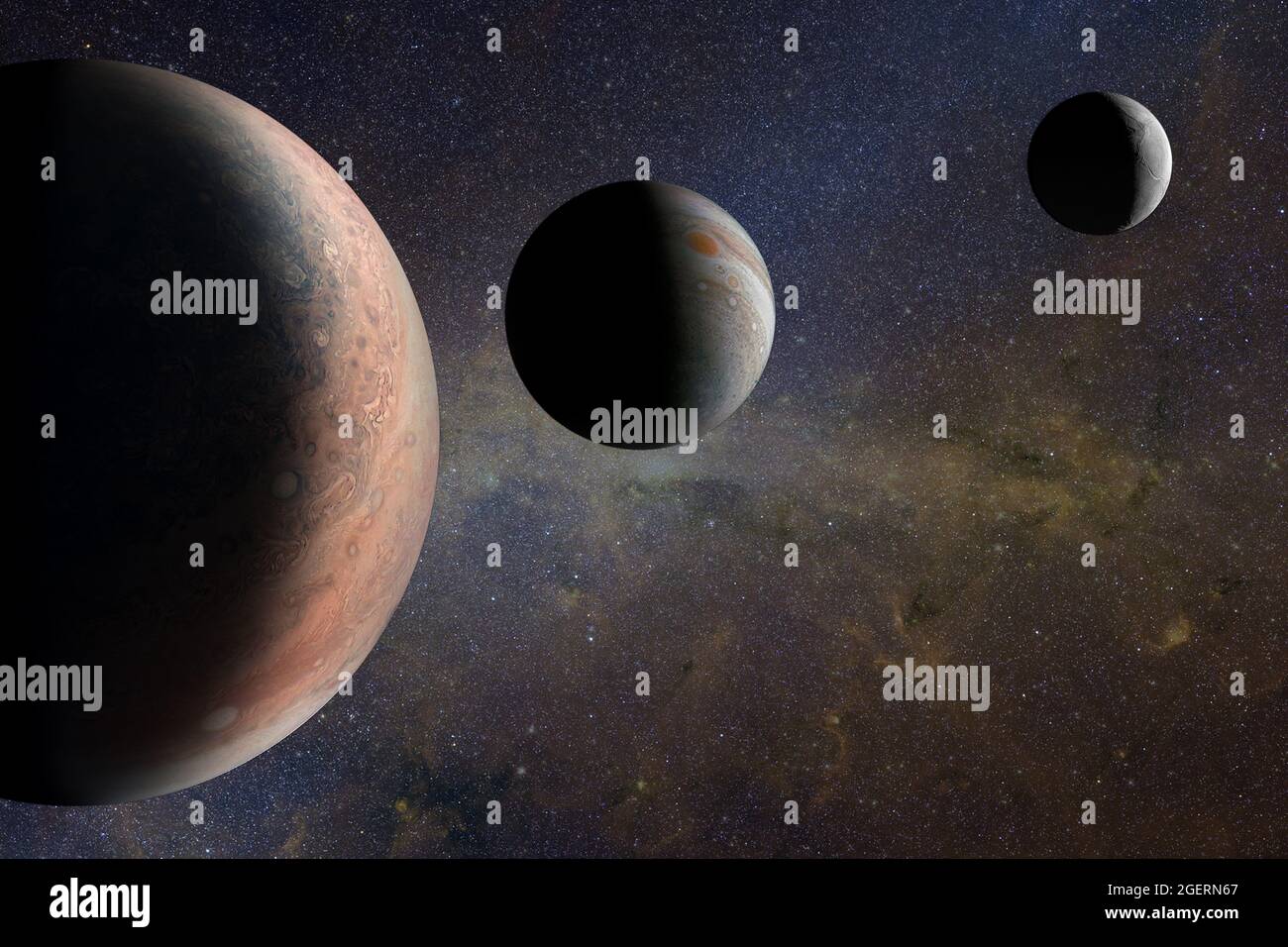 Alien planets in the outer space. Elements of this image furnished by ...