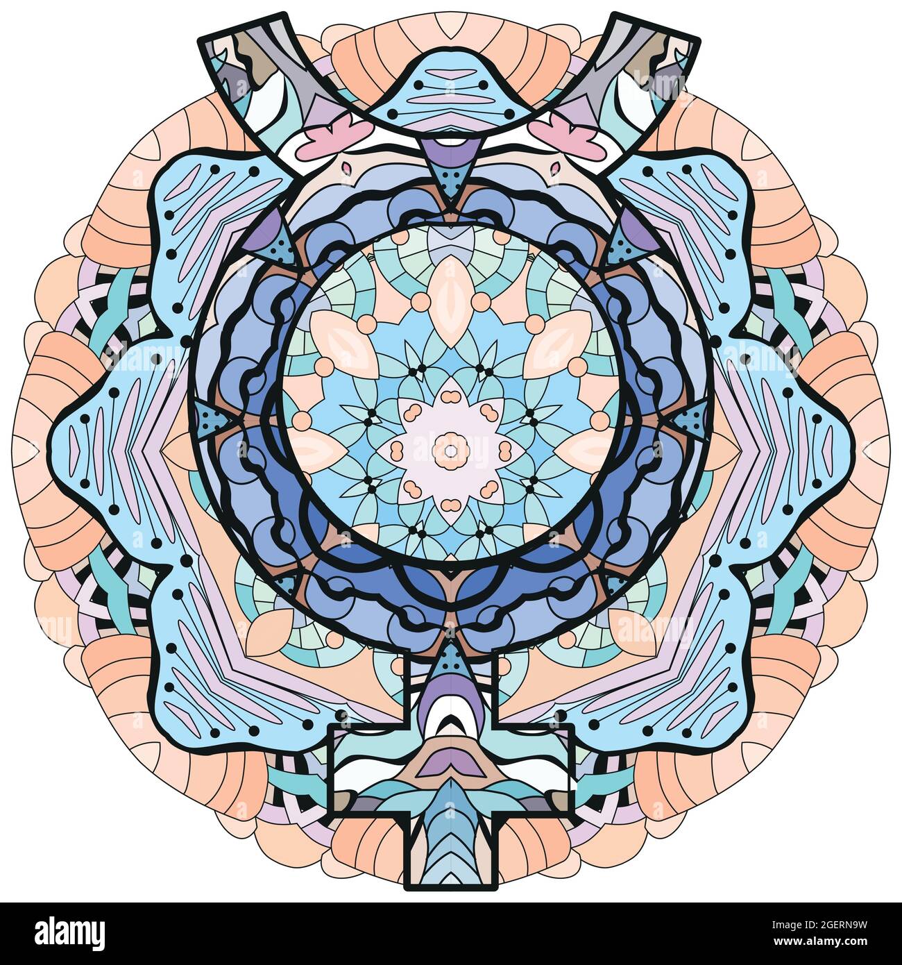 Mercury sign on mandala, astrology concept art. Tattoo design ...