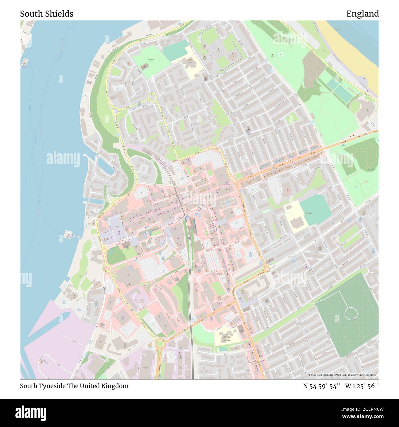 Map of south shields Cut Out Stock Images & Pictures - Alamy