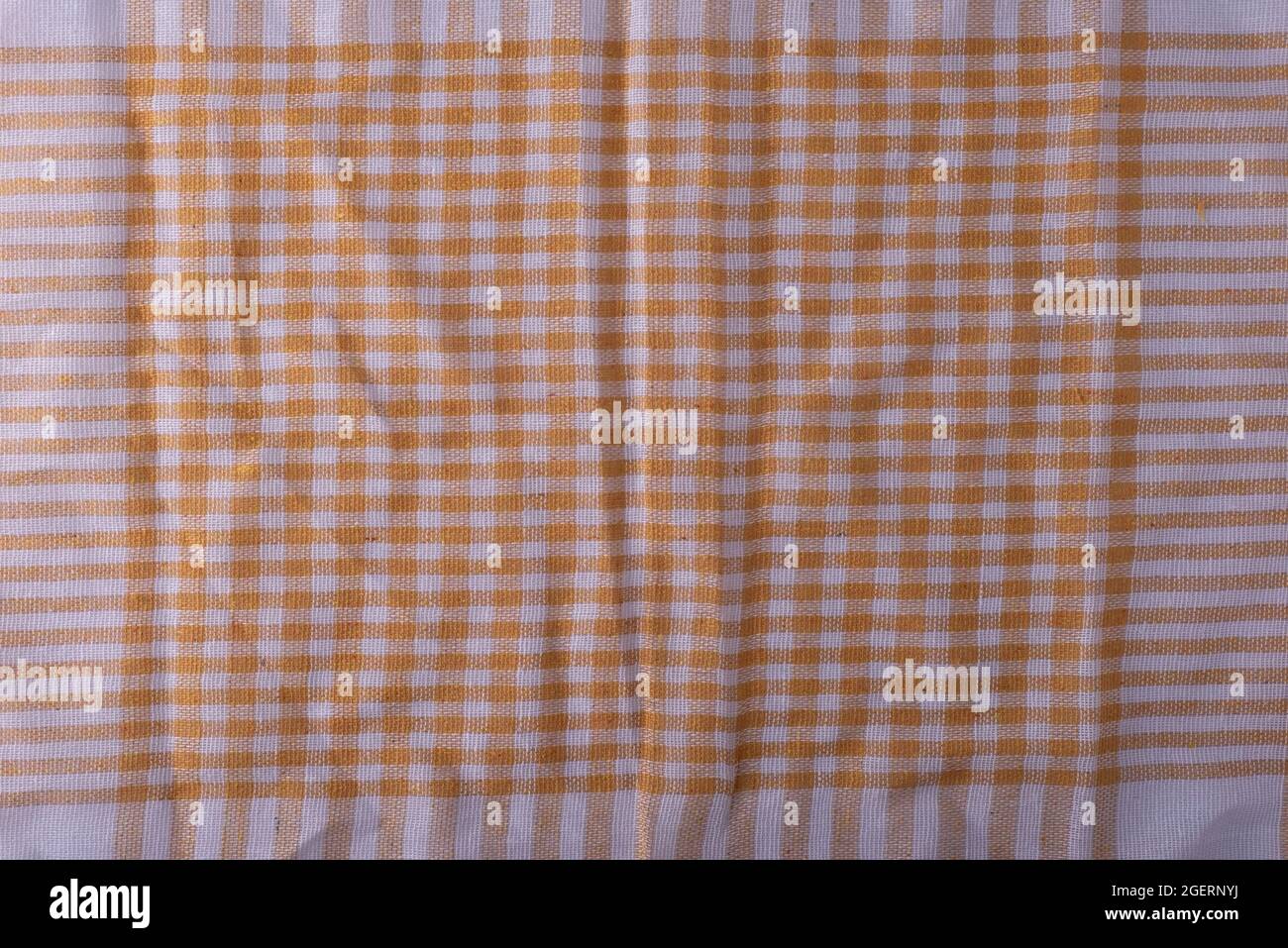 texture of beige plaid cloth dishcloth close-up Stock Photo - Alamy
