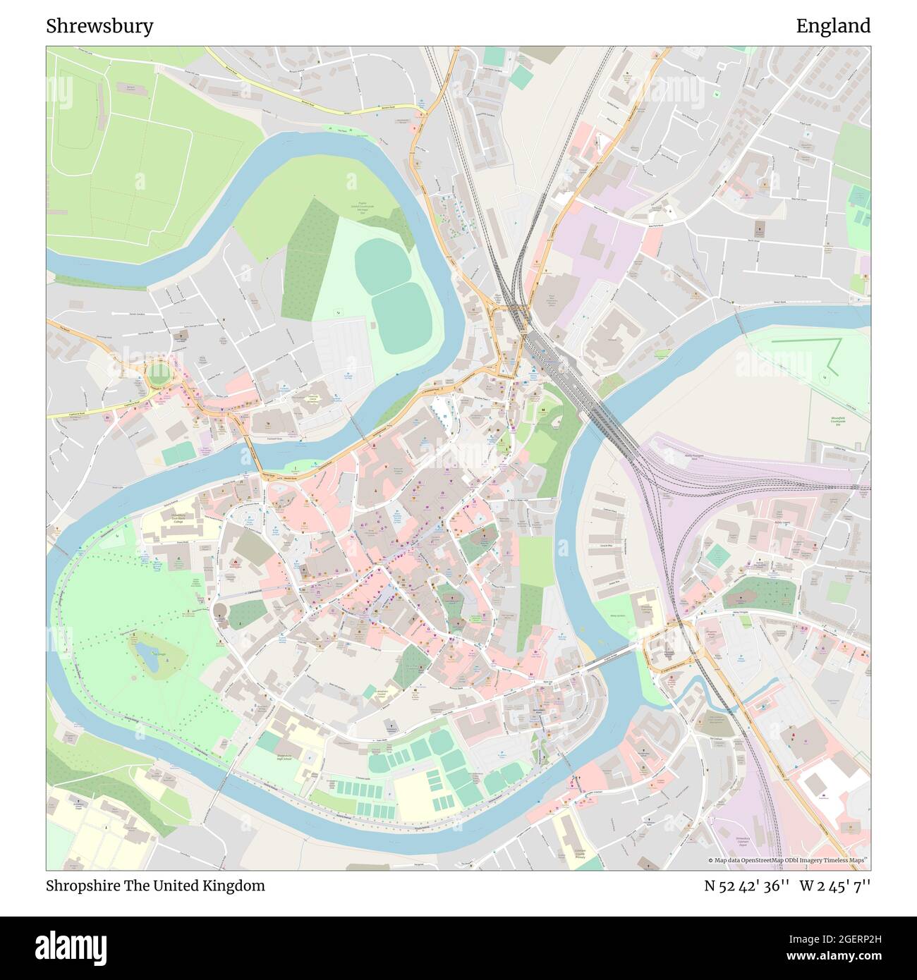 Shrewsbury map Cut Out Stock Images & Pictures - Alamy