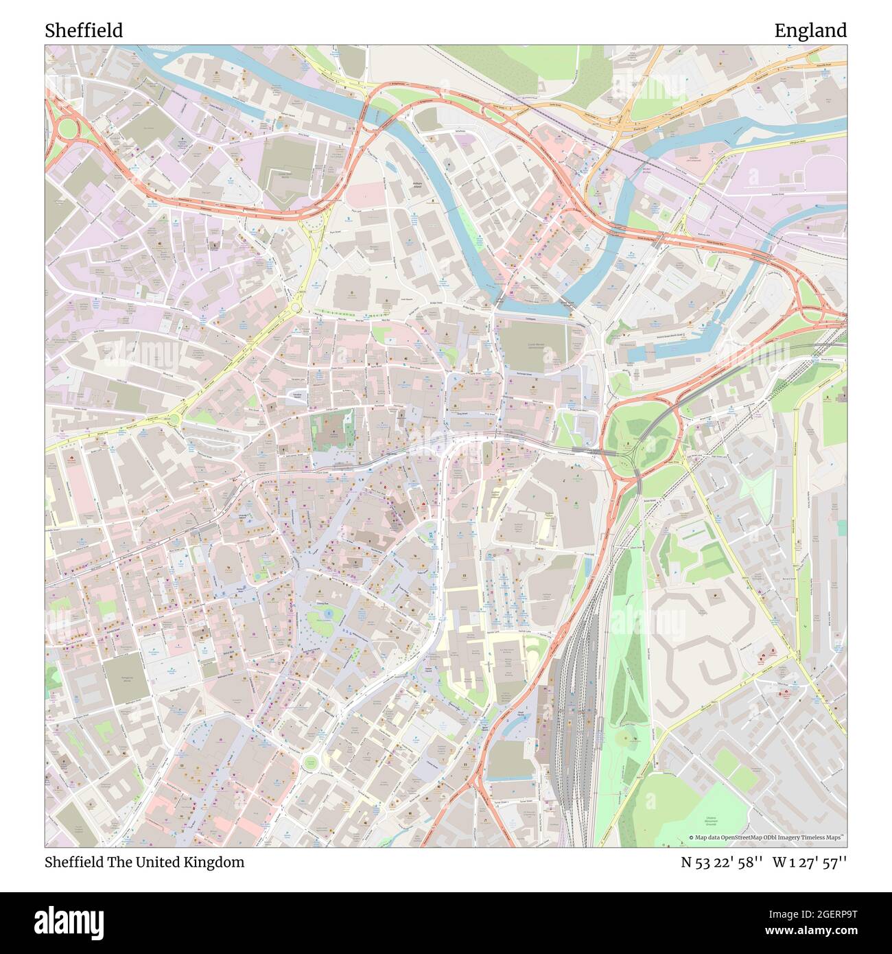 Sheffield road map hi-res stock photography and images - Alamy