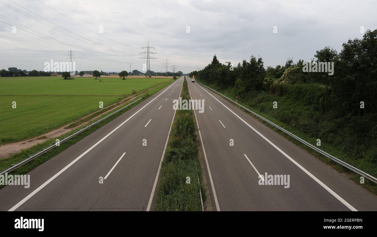 View of the German autobahn from the bridge Stock Photo - Alamy