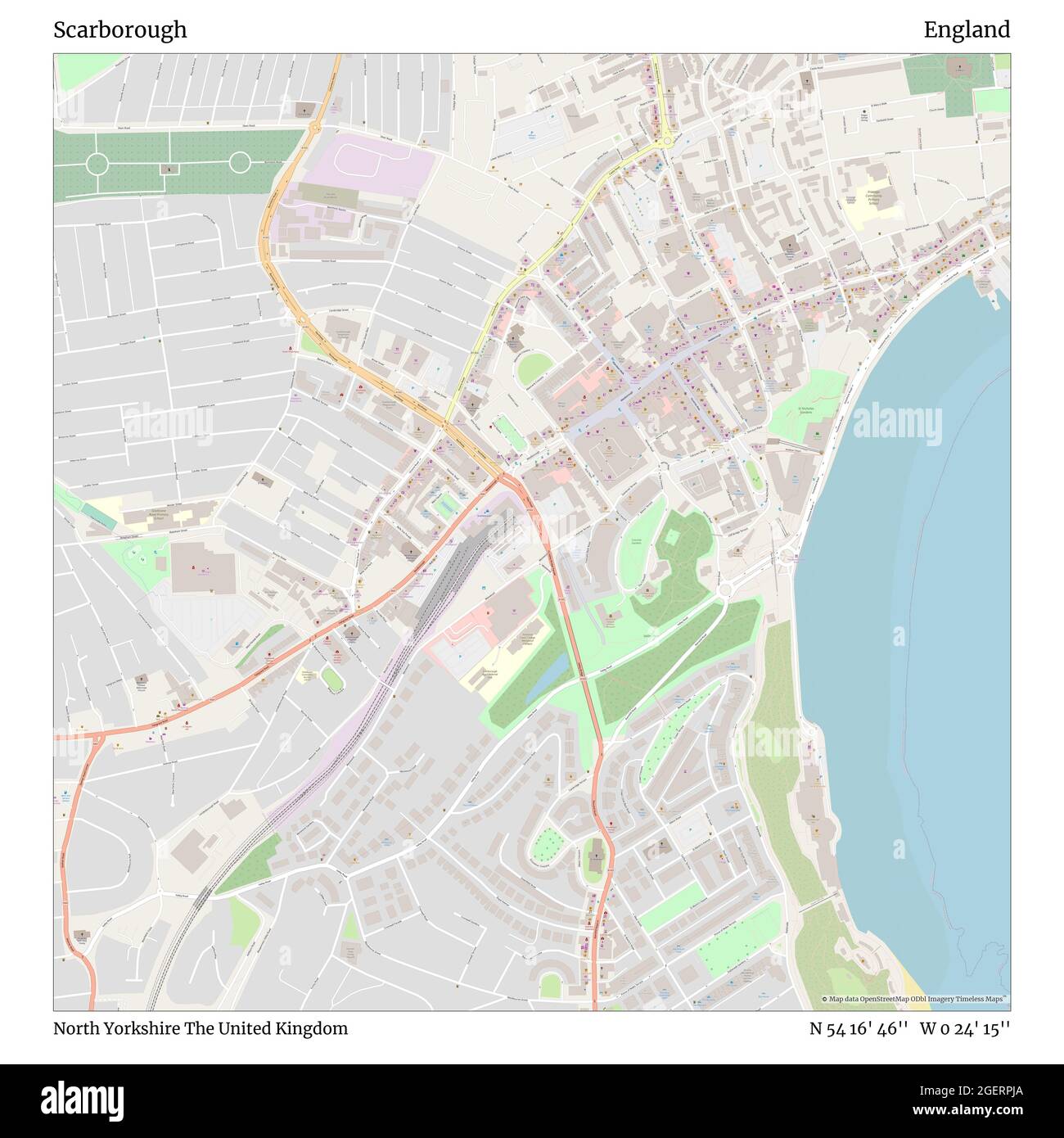 Road map scarborough england hi-res stock photography and images - Alamy