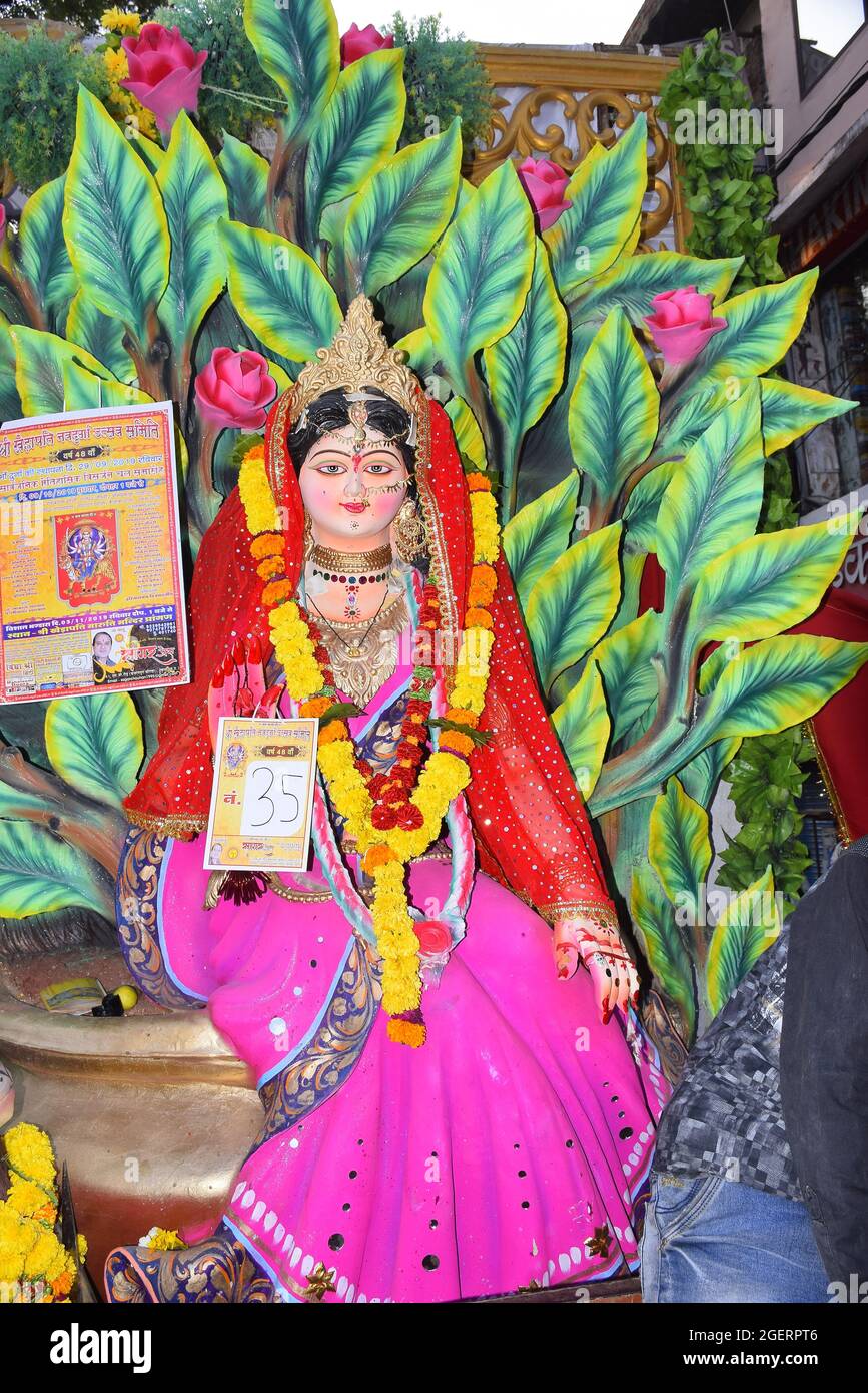 Background Durga Puja Festival and Tableau. Sculpture of Hindu Goddess ...