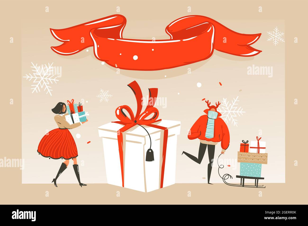 Christmas market tree woman Stock Vector Images - Alamy