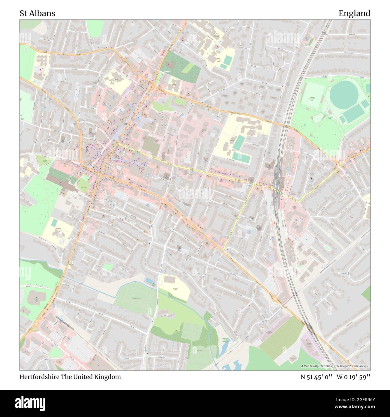 St Albans Hertfordshire Map High Resolution Stock Photography and ...