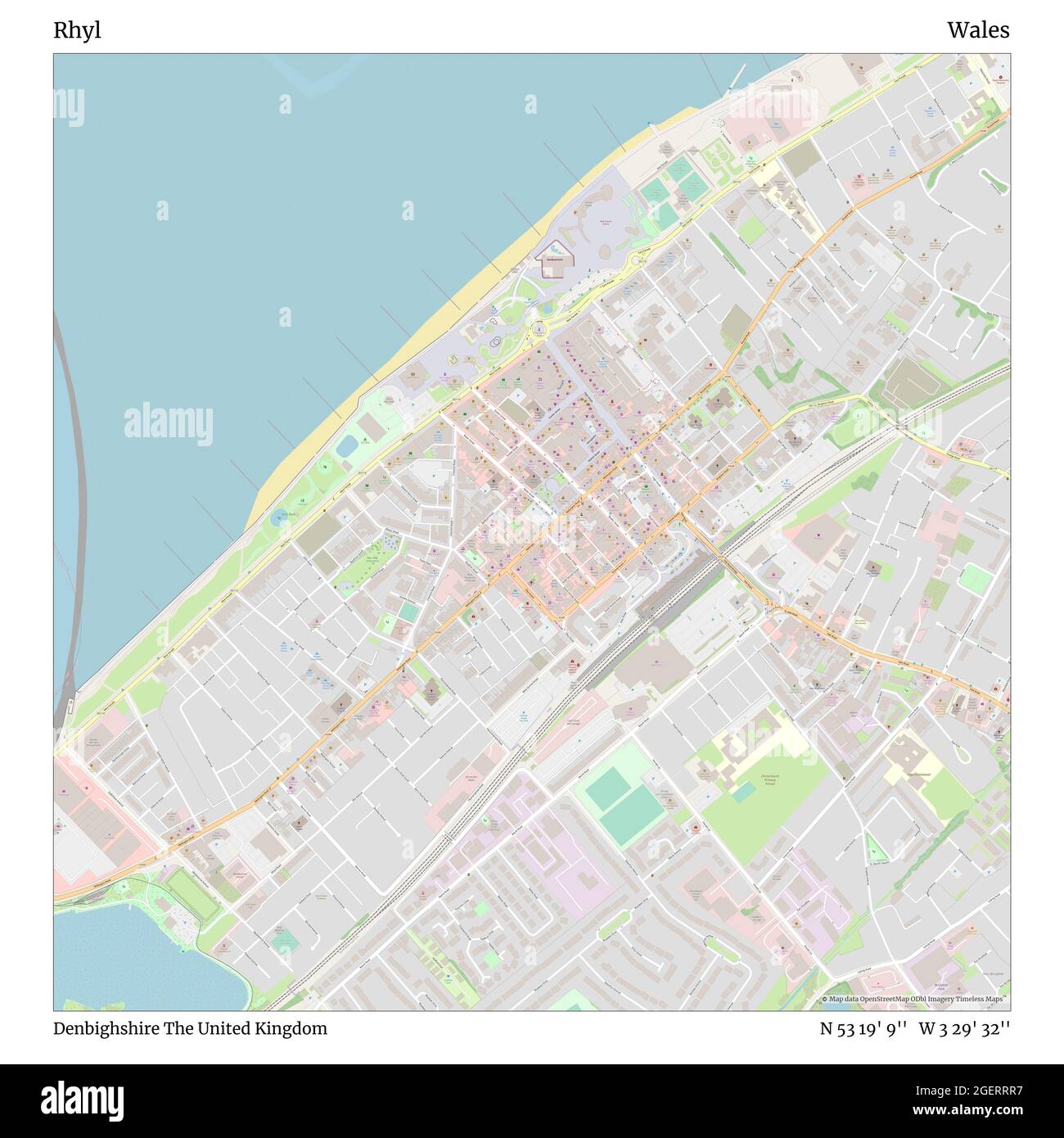 Rhyl map Cut Out Stock Images & Pictures - Alamy