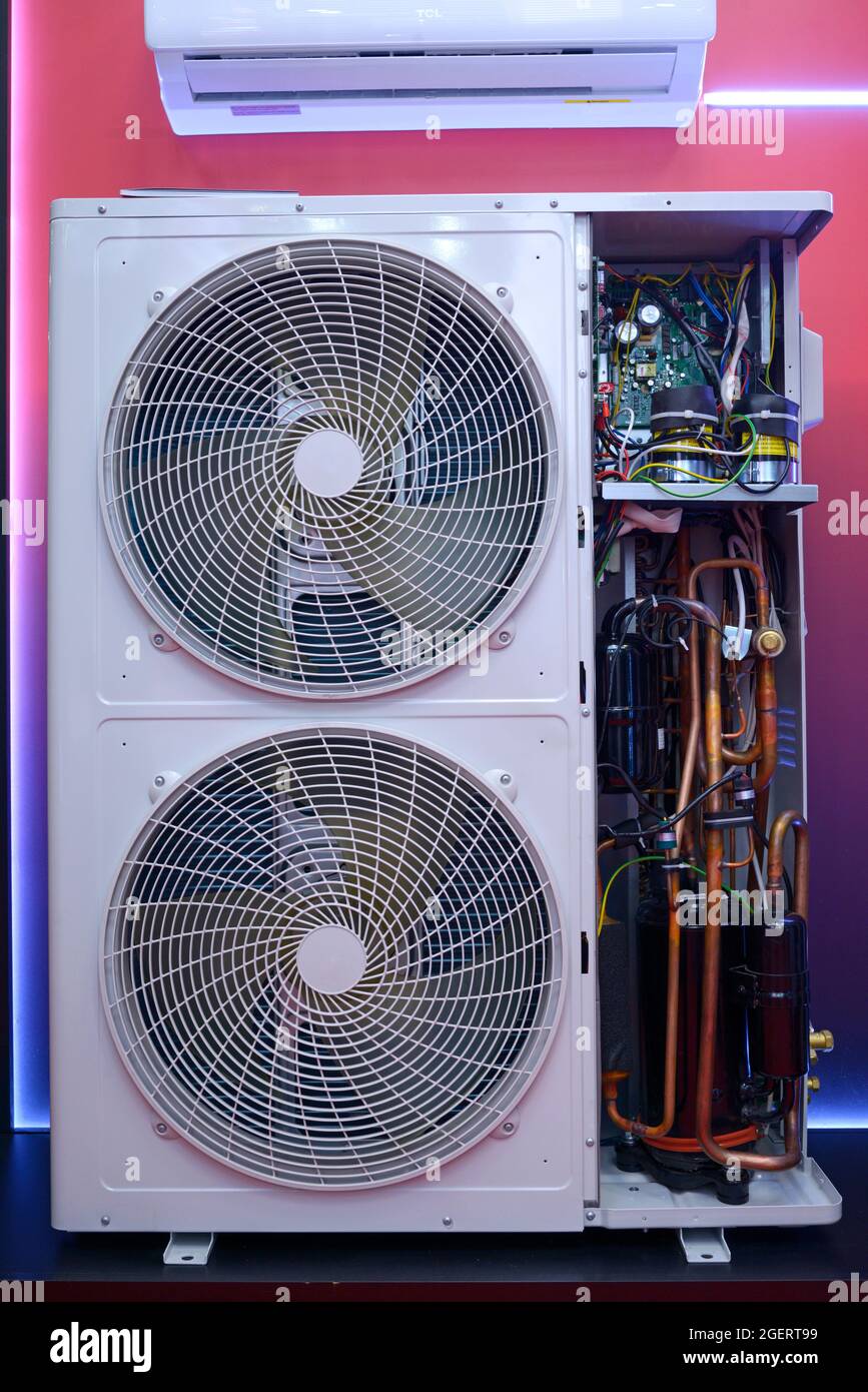 Modern air conditioner and its hydraulic module disassembled Stock ...