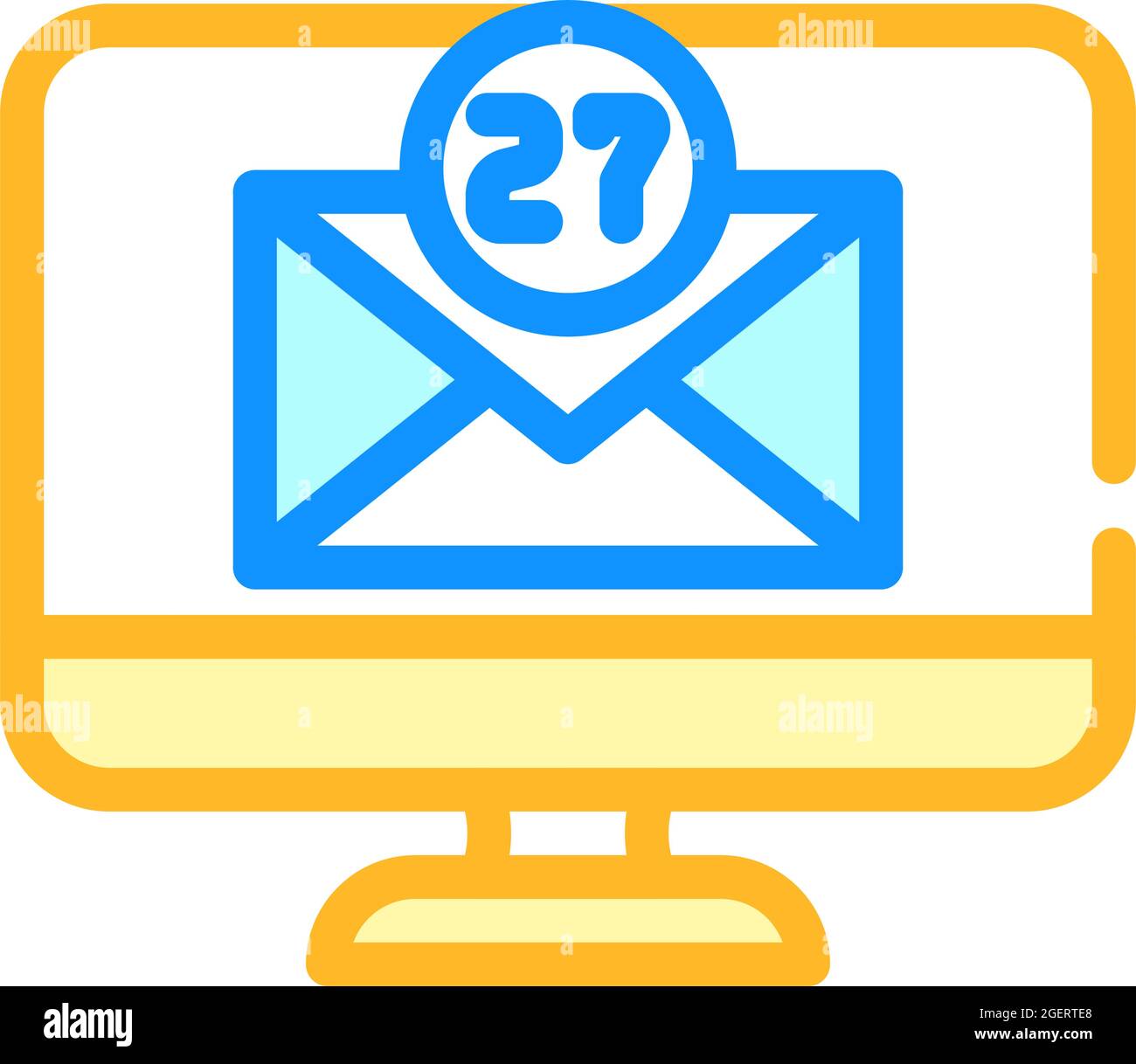 letter online message color icon vector illustration Stock Vector Image ...