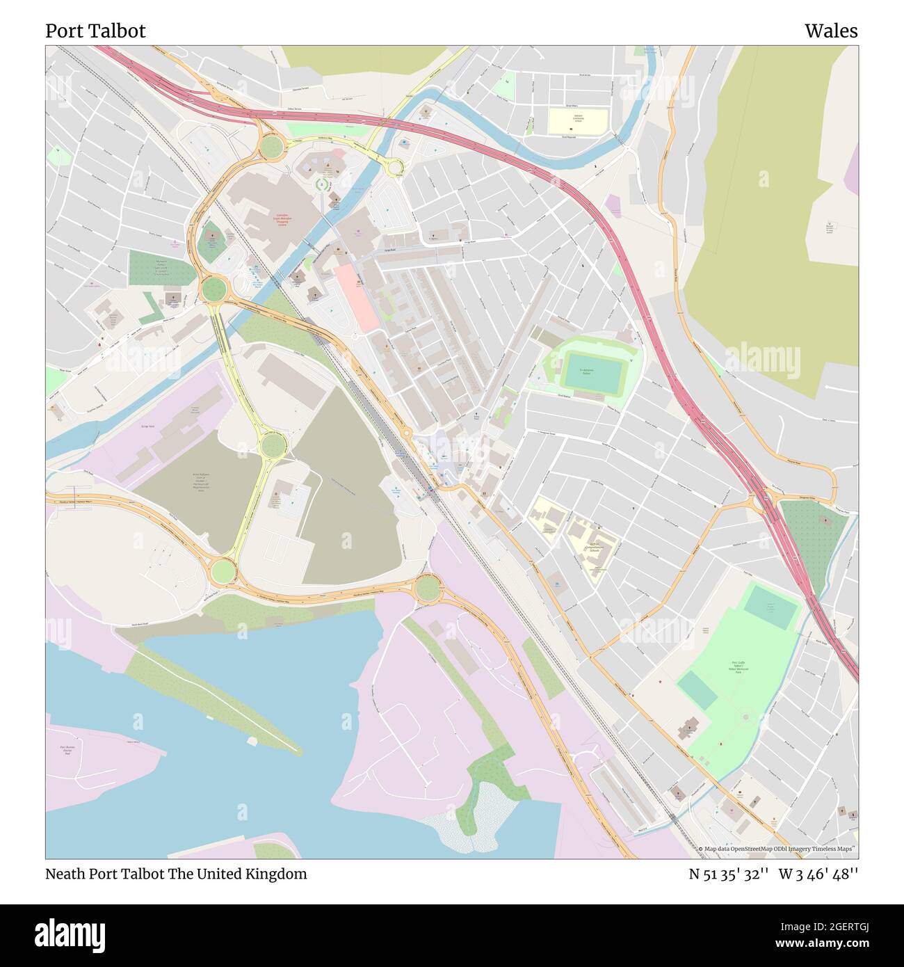 Map of port talbot Cut Out Stock Images & Pictures - Alamy