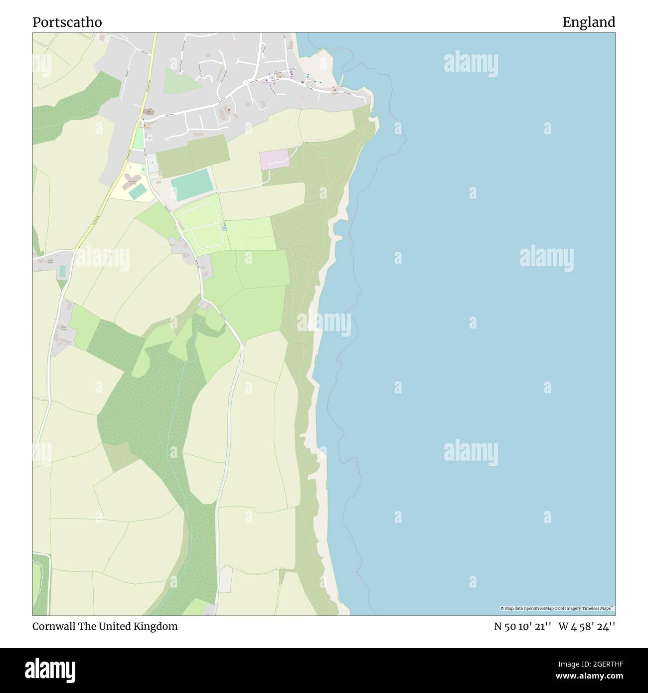 Map of portscatho Cut Out Stock Images & Pictures - Alamy