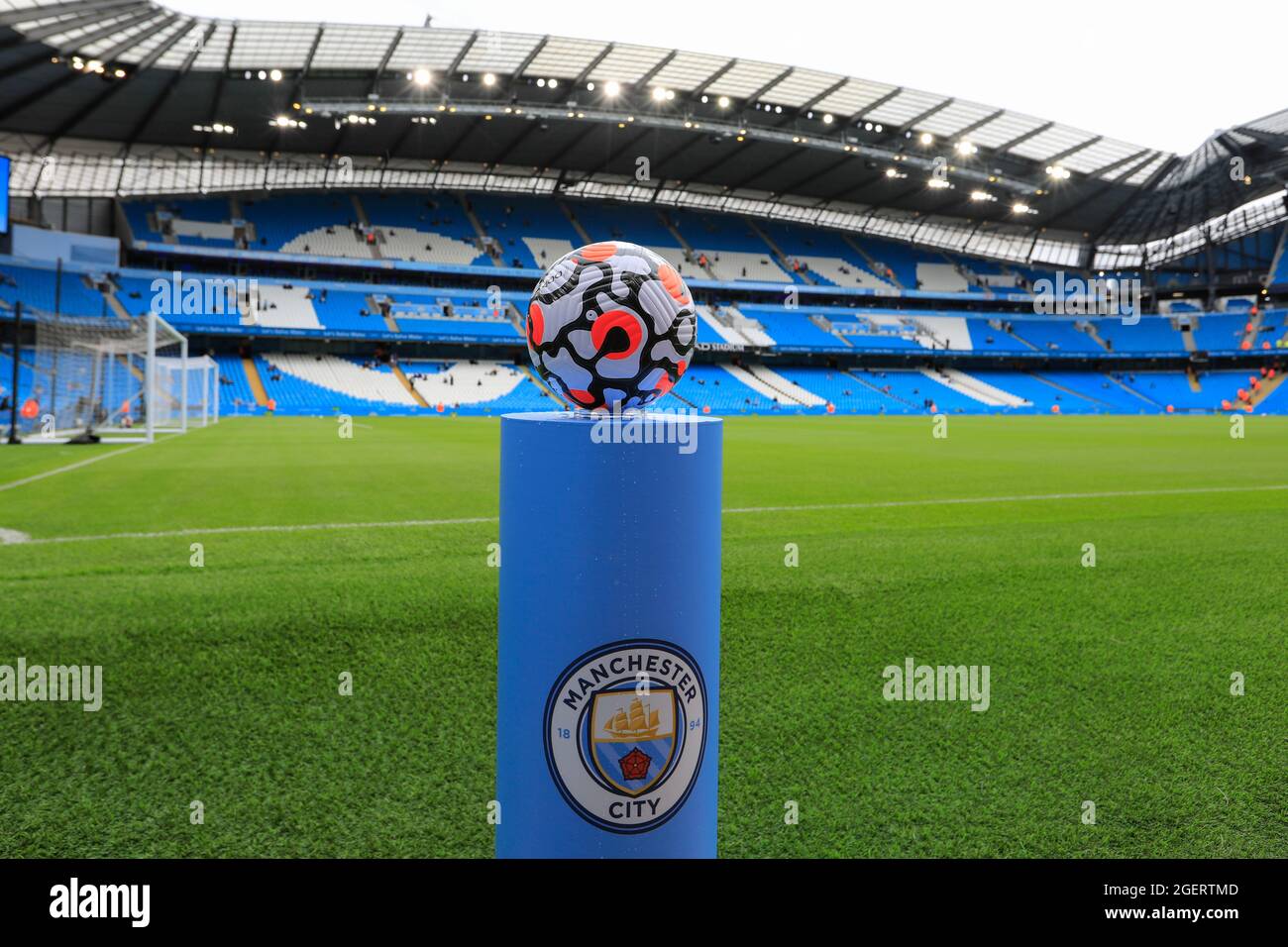 Todays match ball on its plinth Stock Photo - Alamy