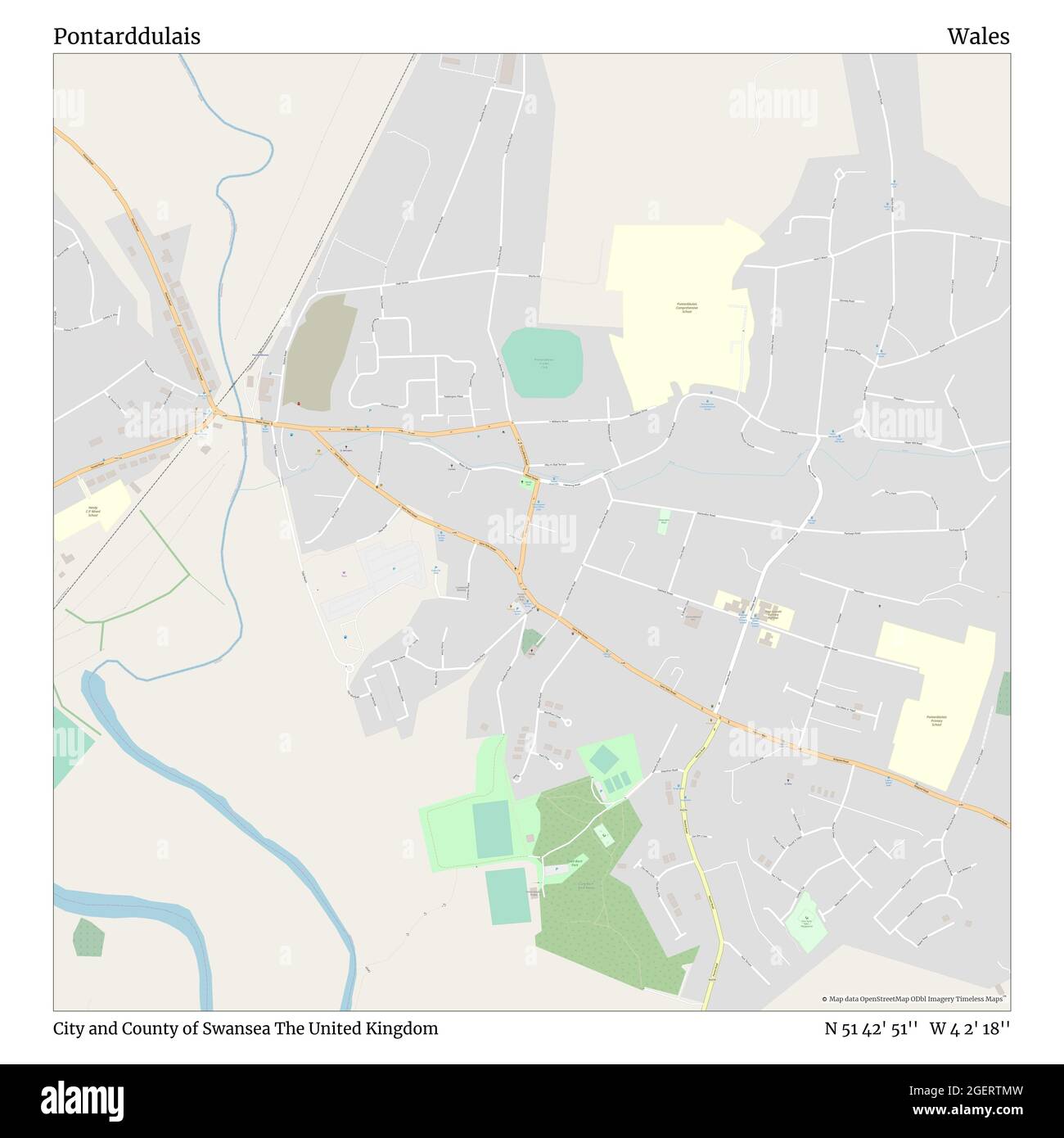 Map of pontarddulais hi-res stock photography and images - Alamy