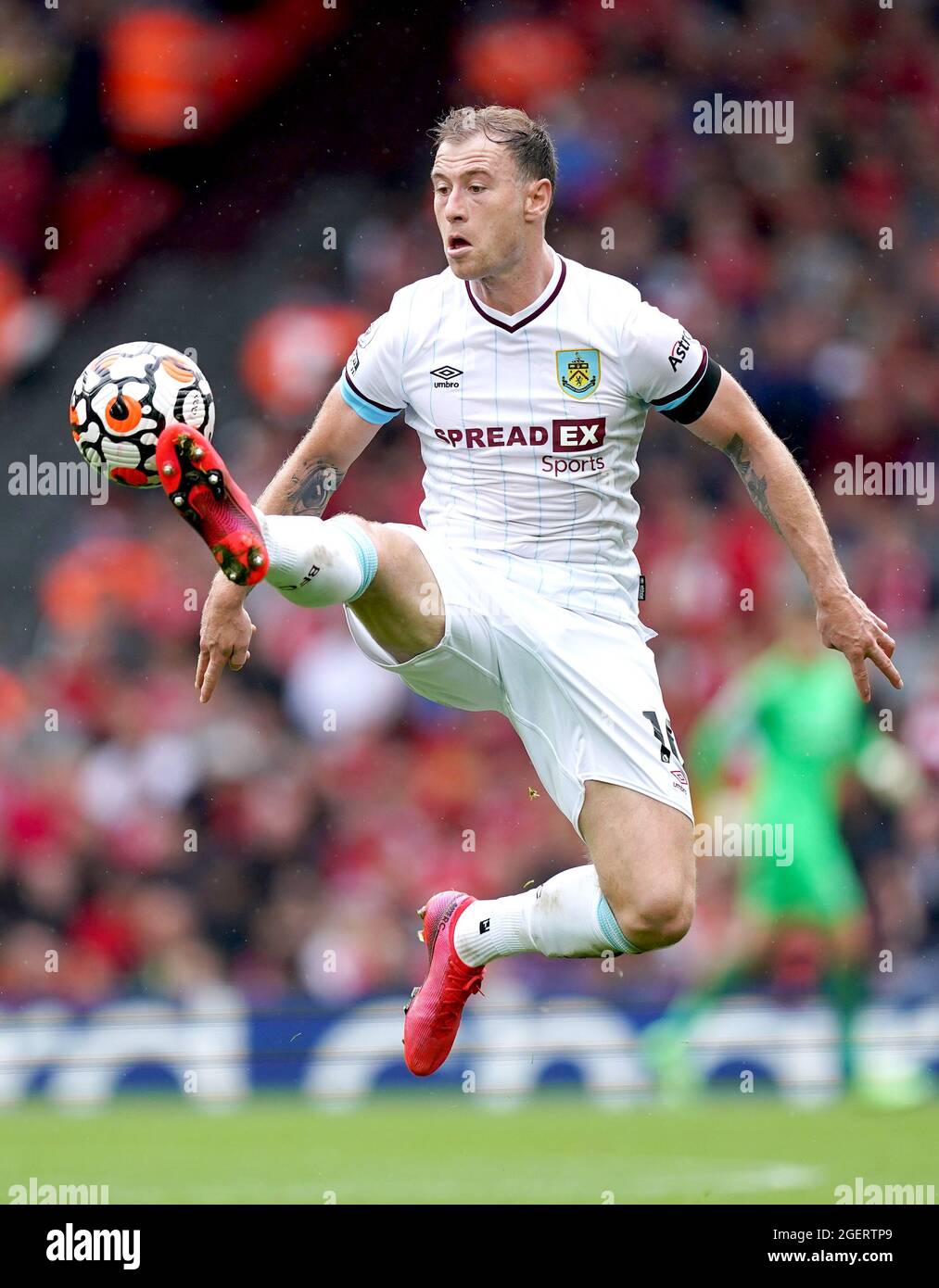 Burnley's Ashley Barnes during the Premier League match at Anfield ...