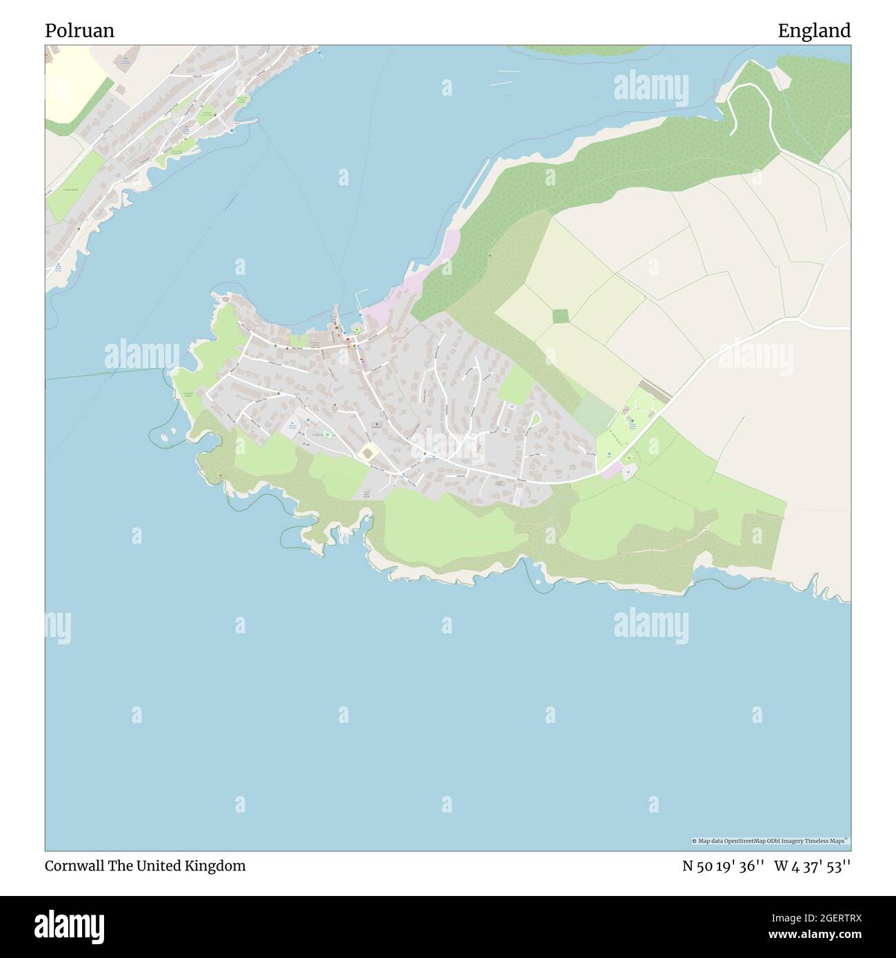 Map of polruan Cut Out Stock Images & Pictures - Alamy