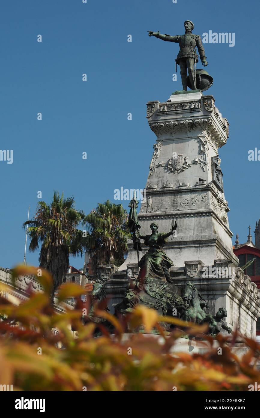 Statue of the place of Stock Exchange Palace in Porto, Portugal Stock ...