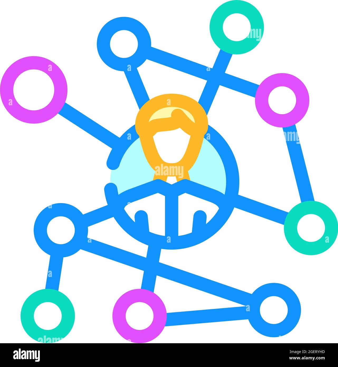 network connections color icon vector illustration Stock Vector Image ...